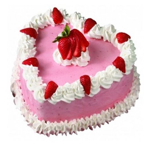 Heart Shape Strawberry Cake Online | Free Delivery | YummyCake